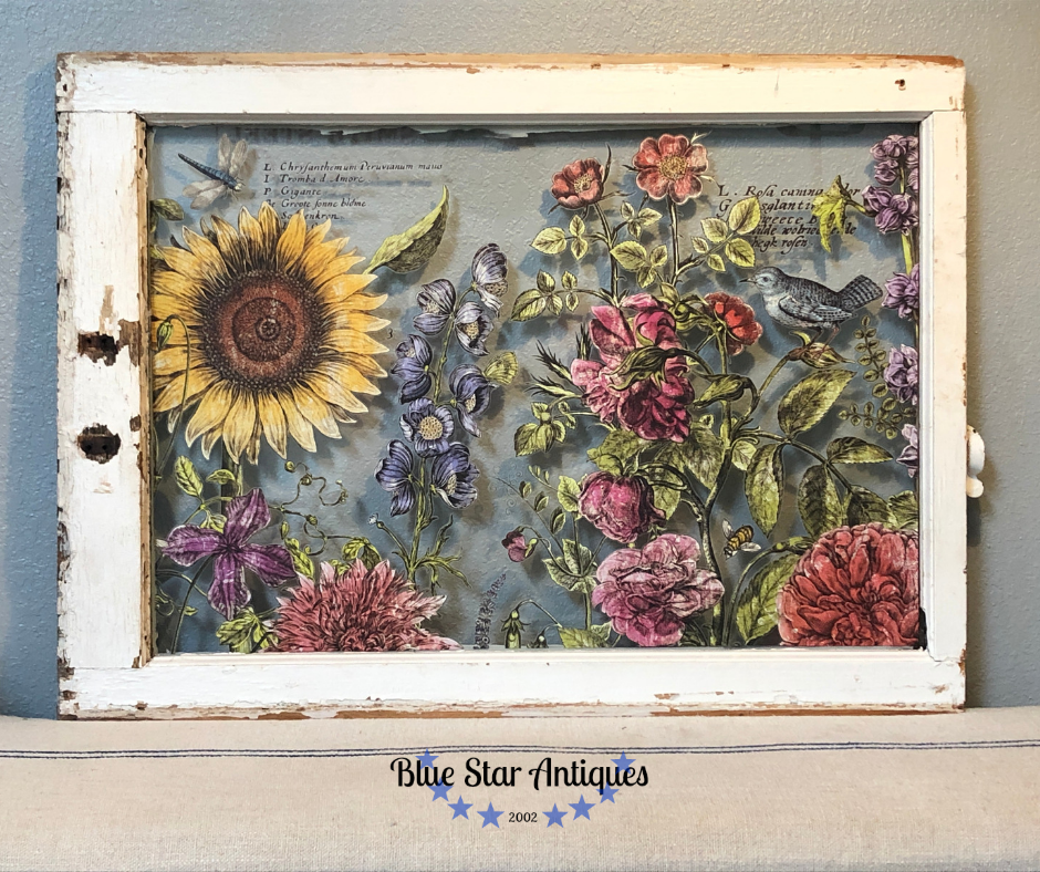 Dress Up A Vintage Window With Transfers - Blue Star Antiques